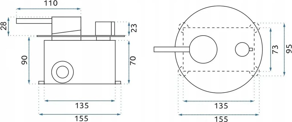 Rea Argon, podomítková sprchová souprava + BOX, měděná matná, REA-P4330