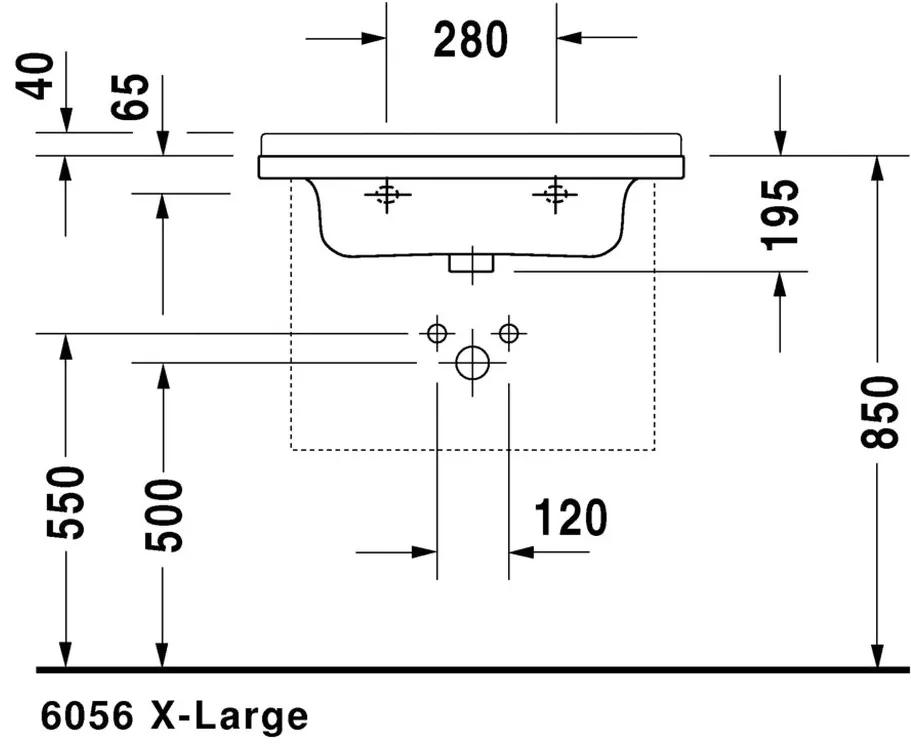 Duravit Starck 3 - Nábytkové umyvadlo 70 x 49 cm s 1 otvorem pro armaturu propíchnutý, bílé 0304700000