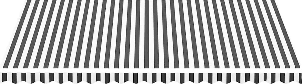 Náhradní plachta na markýzu antracitová a bílá 450 x 300 cm polyesterová 311989