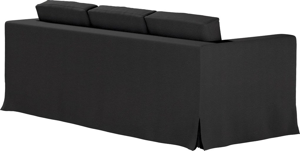Potah na pohovku IKEA Karlanda 3-místná nerozkládací, dlouhý barva černá látka pletený vzor