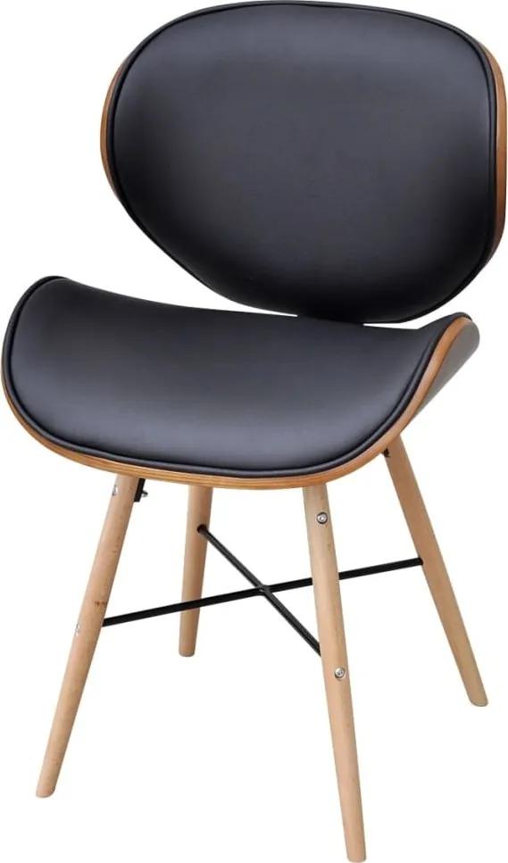 vidaXL Jídelní židle 6 ks krémové umělá kůže a ohýbané dřevo [271949] Barva: černá a tmavě hnědá