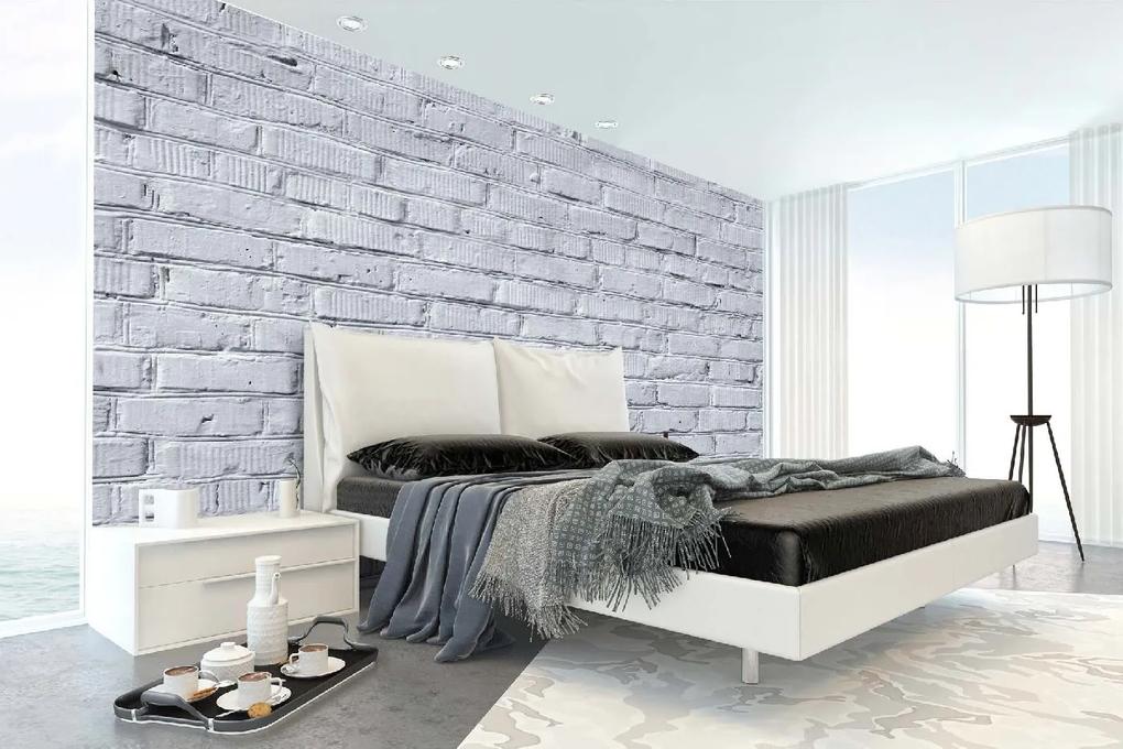 DIMEX | Samolepicí vliesová fototapeta na zeď Textura bílé cihlové stěny MA-5-2687 | 375 x 250 cm | bílá
