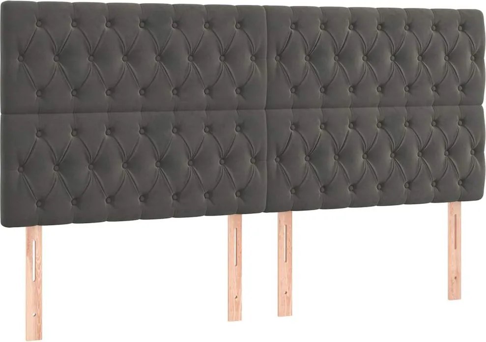 Box spring postel s matrací tmavě šedá 200x200 cm samet 3129412