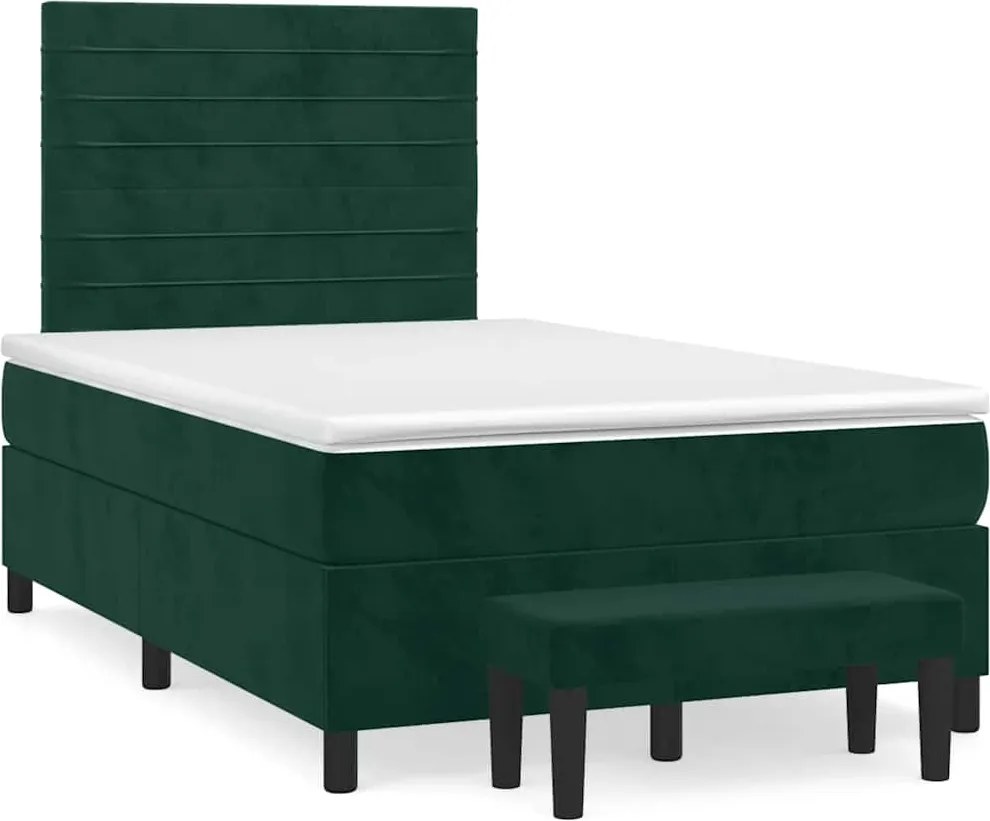 Box spring postel s matrací tmavě zelená 120 x 200 cm samet 3137896