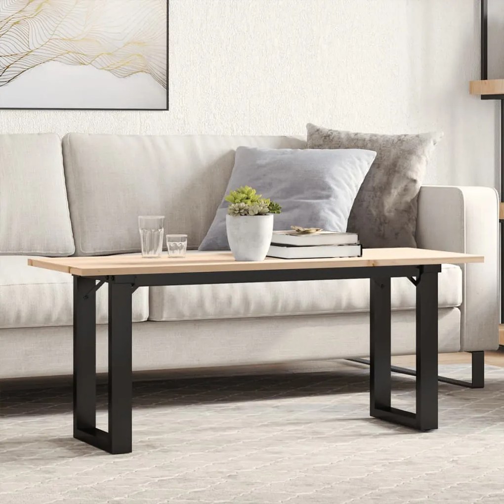 Konferenční stolek s O rámem 110x40x45 cm borové dřevo a ocel 3282667