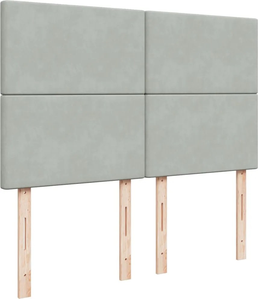 Box spring postel s matrací světle šedá 160x200 cm samet 3293248