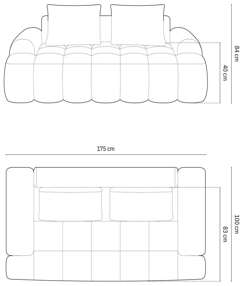 Tmavě modrá pohovka 175 cm Linz – Cosmopolitan Design