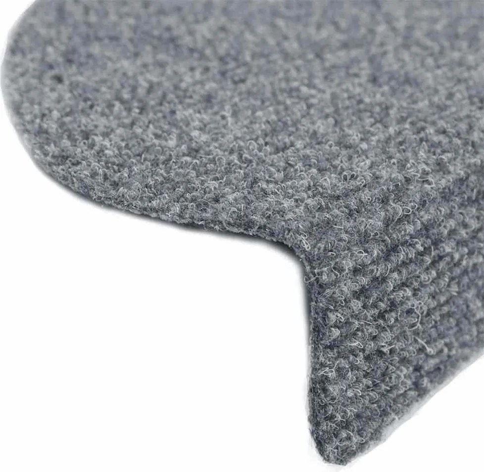 Schodové rohože samolepicí 5 ks 65 x 21 x 4 cm světle šedé, půlkulaté, velké 149704