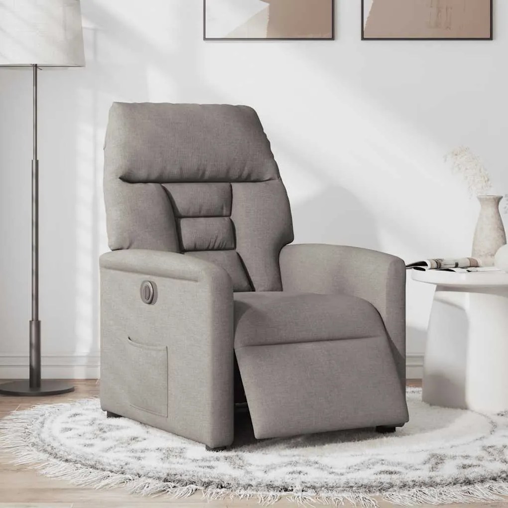 Elektrické polohovací křeslo taupe textil 3303019
