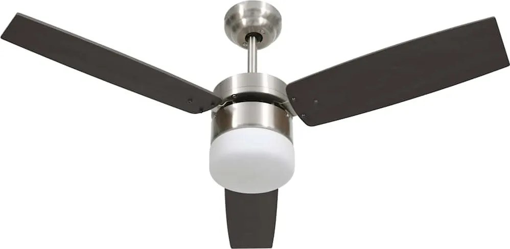 vidaXL Stropní ventilátor světlo a dálkový ovladač 108 cm světle hnědý [51491] Barva: tmavě hnědá