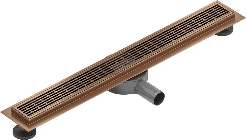 Mexen Flat 360°, lineární podlahový žlab 60 cm, měděná matná, 1C33060-40