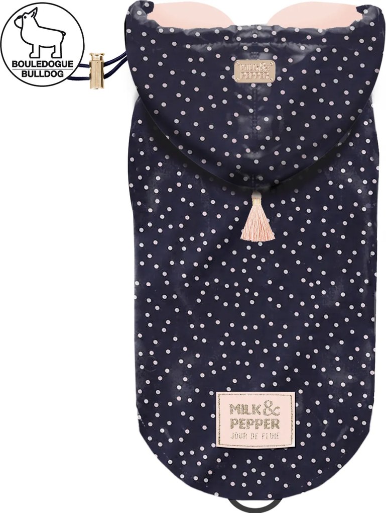 MILK&PEPPER Pláštěnka pro buldočky Constance Marine Blue Velikost: 41L