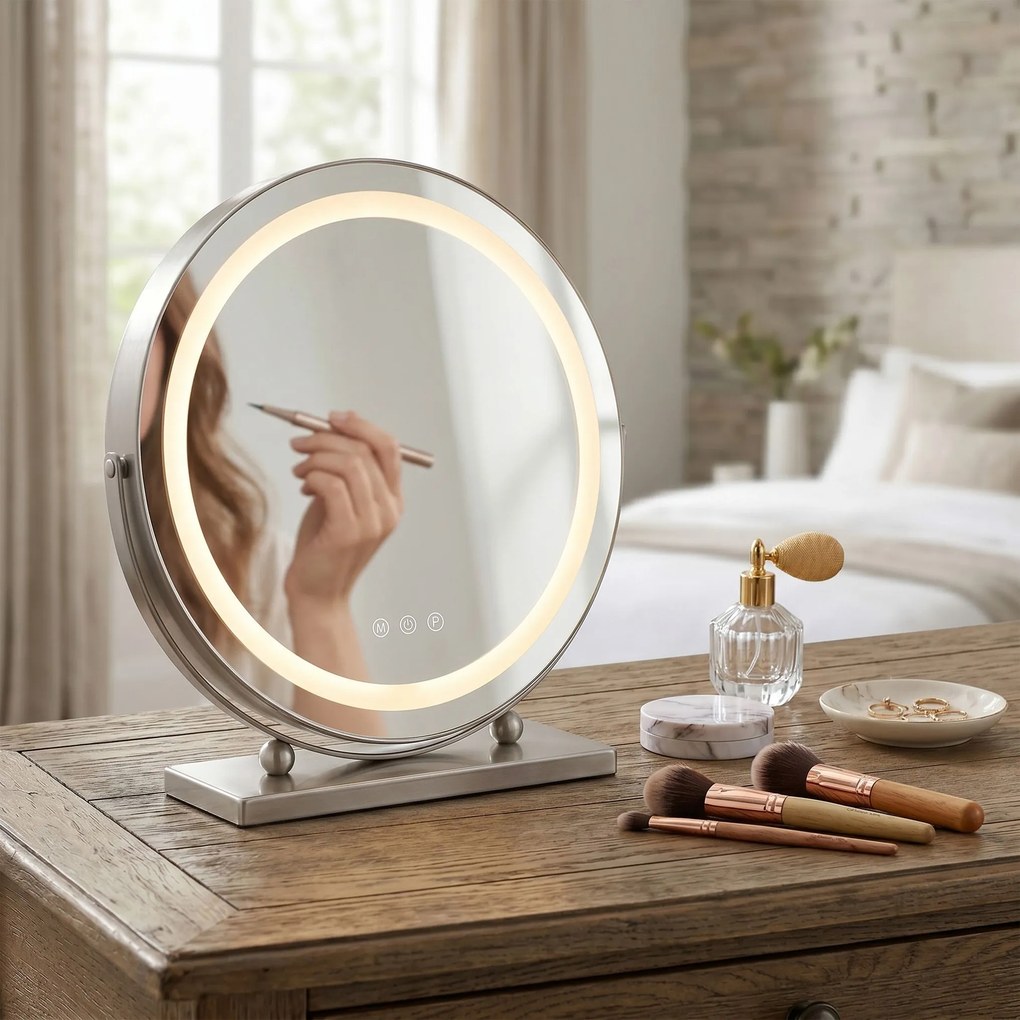 Rea Rea, Zrcadlo LED MAKE-UP Chrome 40 cm, HOM-01808