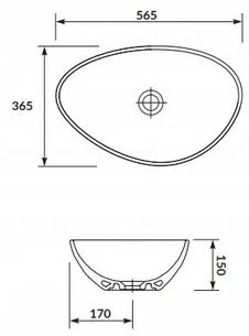 Cersanit Moduo - asymetrické umyvadlo na desku 56,5 x 36,5 cm, bílá, K116-052
