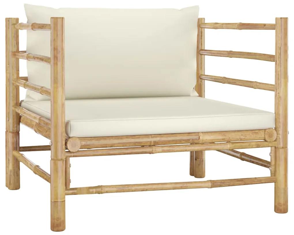 12dílná zahradní sedací souprava + krémově bílé podušky bambus