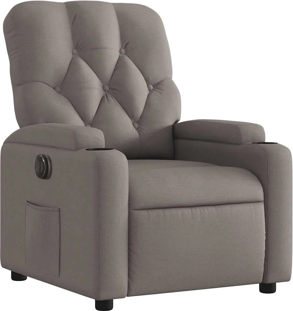 Elektrické polohovací křeslo taupe textil 3204694