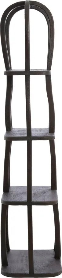 Regál z mangového dřeva v tmavě přírodní barvě 53x175x40 cm Lowe – Light & Living