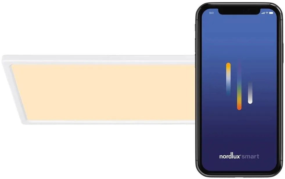 Led panel nordlux ultratenký stmívatelný led panel harlow smart ip54 rgb - bílá