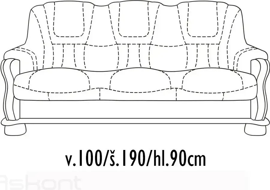 Askont Rimini Kožená sedací souprava 3 1 1 - kožená sedací souprava rozkládací