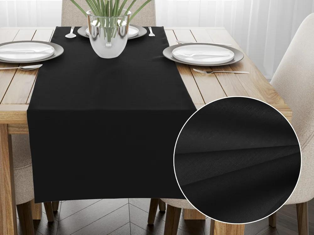 Biante Bavlněný běhoun na stůl Moni MOD-506 Černý 35x160 cm