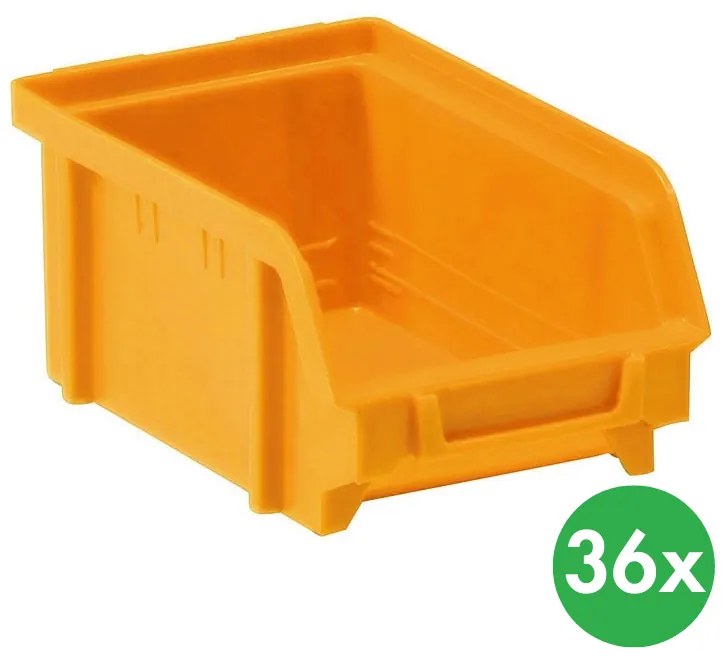 Plastové boxy BASIC, 103 x 166 x 73 mm, 36 ks, žlutooranžová
