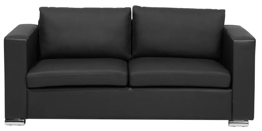 Černá kožená sedačka pro 3 osoby - HELSINKI