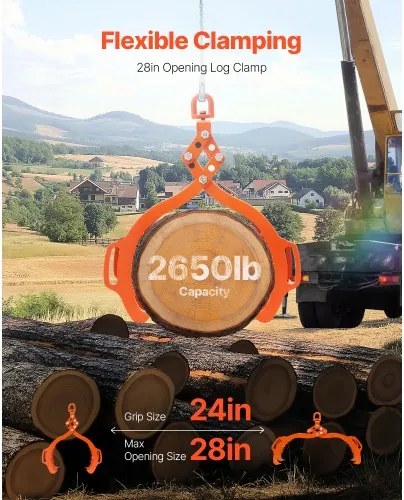 71,1 cm kleště na zvedání klád 4 drápy Pevný ocelový drapák na klády Otočné