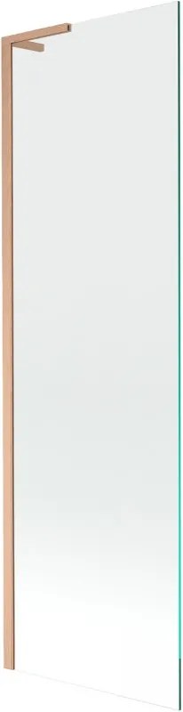 Mexen Next L, 1-křídlová vanová zástěna 60 x 150 cm, 6mm čiré sklo, měděný profil, 895-060-000-03-00-65