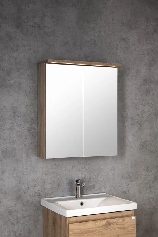 Aqualine KAWA STRIP galerka s LED osvětlením 60 x 70 x 22 cm dub emporio WGL36S