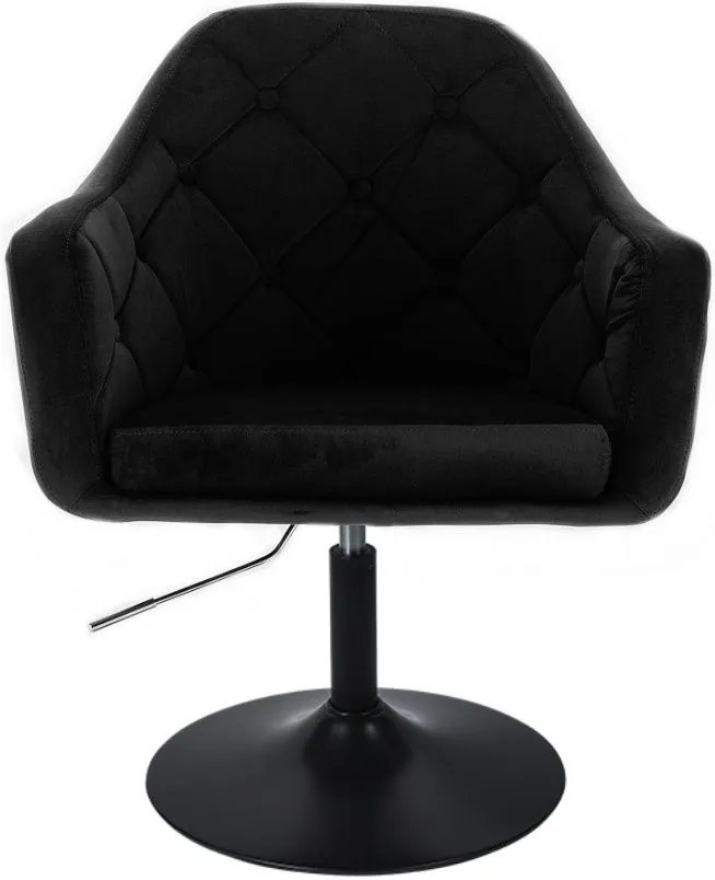 LuxuryForm DESIGN Otočné křeslo ANDORA VELUR na černém talíři - černé