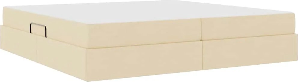 Postel s úložným prostorem a matrací Krémová 200 x 200 cm 3399686