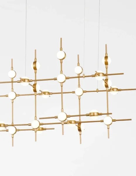 LED lustr Atomo 106 zlaté s dálkovým ovládáním