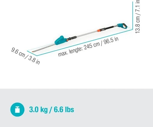 © 2026 GARDENA Akumulátorové teleskopické nůžky na živý plot THS 42/18V P4A - bez akumulátoru