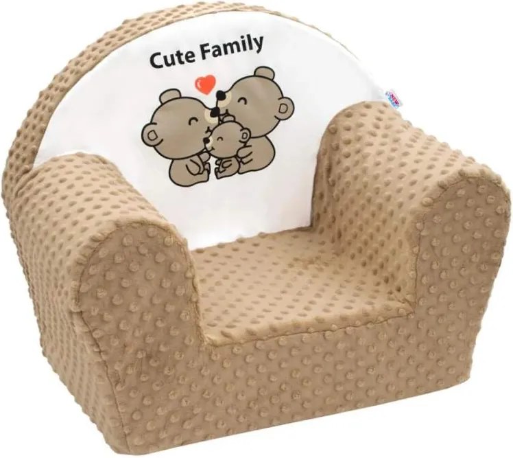 Dětské křeslo z Minky New Baby Cute Family cappuccino