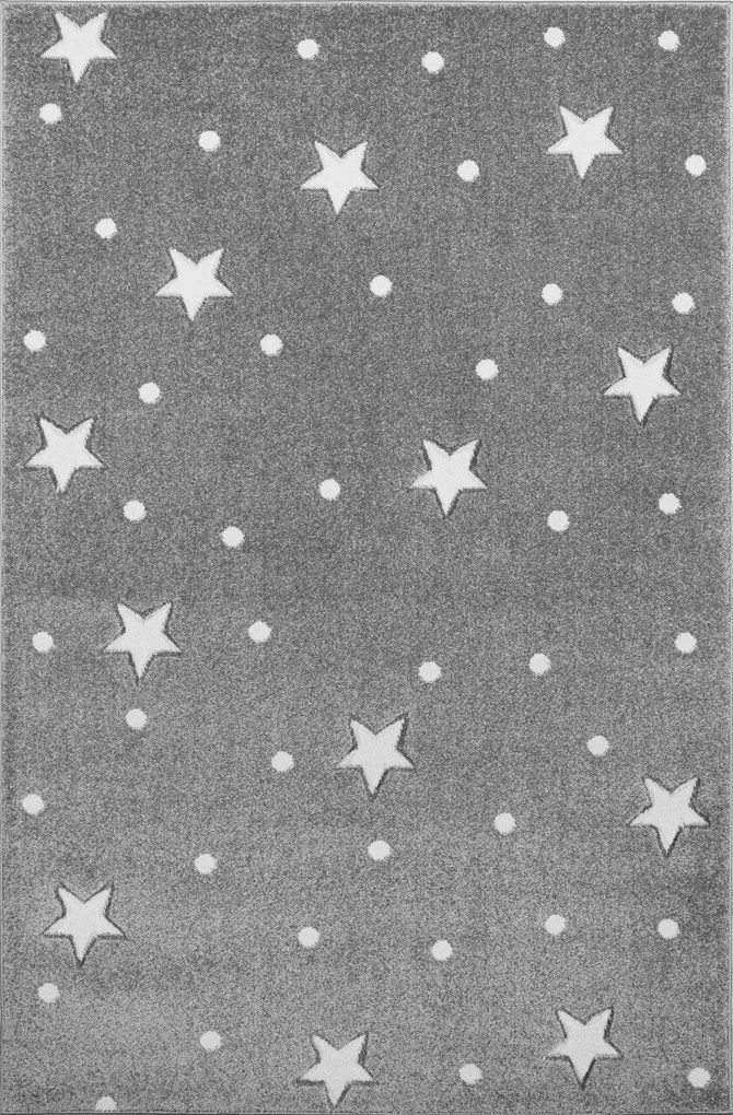 MAXMAX Dětský koberec HEAVEN stříbrnošedý/ bílý 100x150 cm