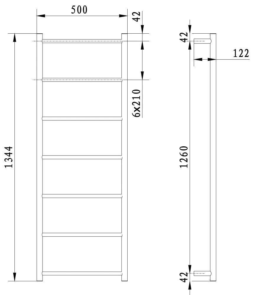 Sapho SHICK nástěnný držák ručníků 500x1344 mm, kulatý, černá mat SH500B