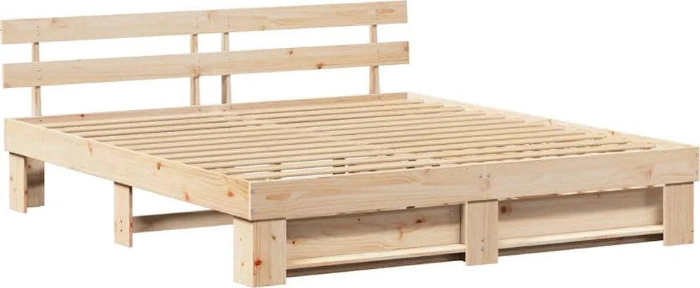 Rám postele se zásuvkou Hnědá 200 x 200 cm Masivní borové dřevo 3382262