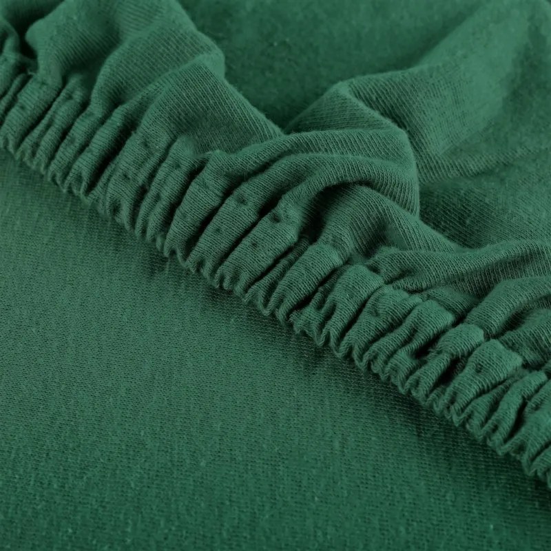 Prostěradlo ložní tmavě zelená jersey EMI, Plachta 90x200
