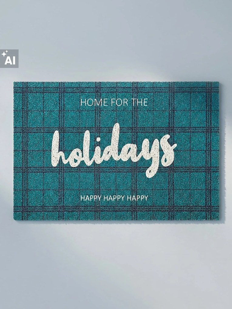 Sinsay - Vánoční rohožka s nápisem Holidays - zelená