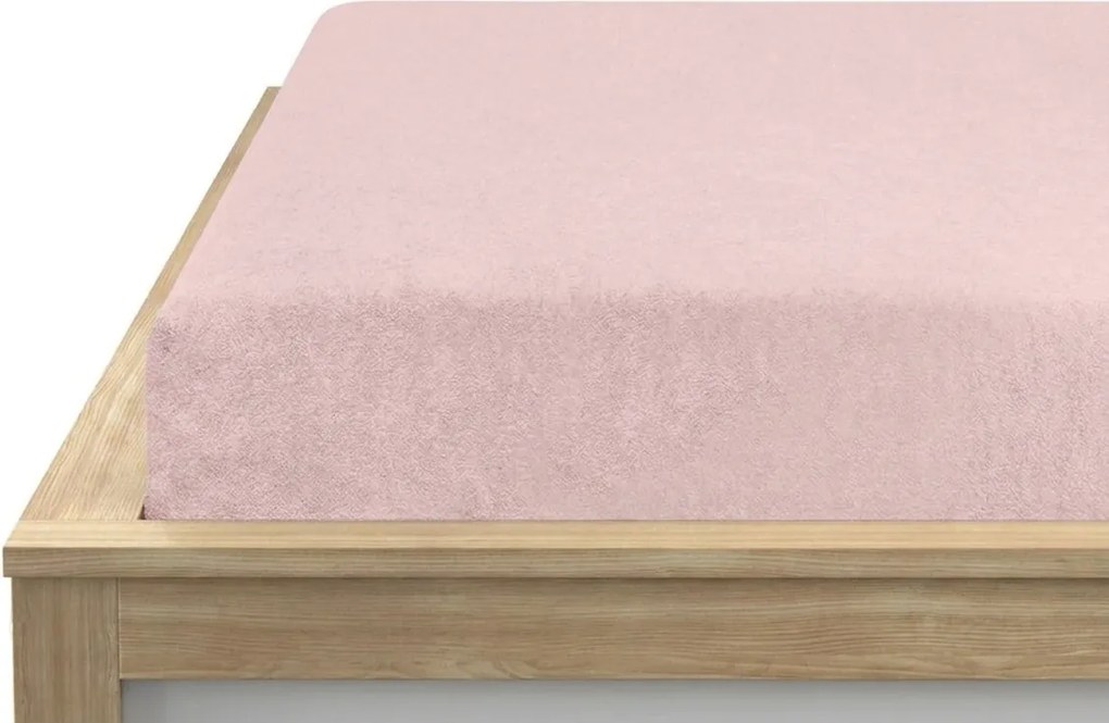 Fleecové napínací prostěradlo MOLTON světle růžové 90 x 200 cm