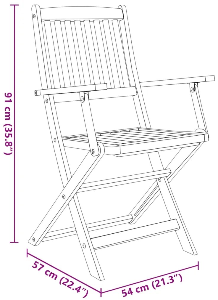 vidaXL Marketos 5dílný skládací zahradní jídelní set masivní akáciové dřevo