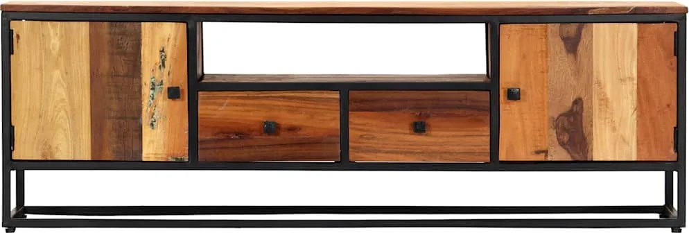 TV stolek 120 x 30 x 40 cm masivní recyklované dřevo a ocel 282726