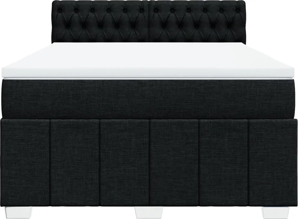 Box spring postel s matrací černá 160x200 cm textil 3289428