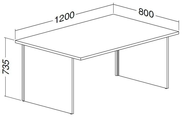 Stůl ProOffice A 120 x 80 cm, buk