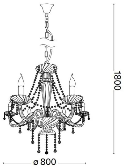 Ideal Lux - Křišťálový lustr na řetězu AMADEUS 8xE14/40W/230V pr. 80 cm čirá