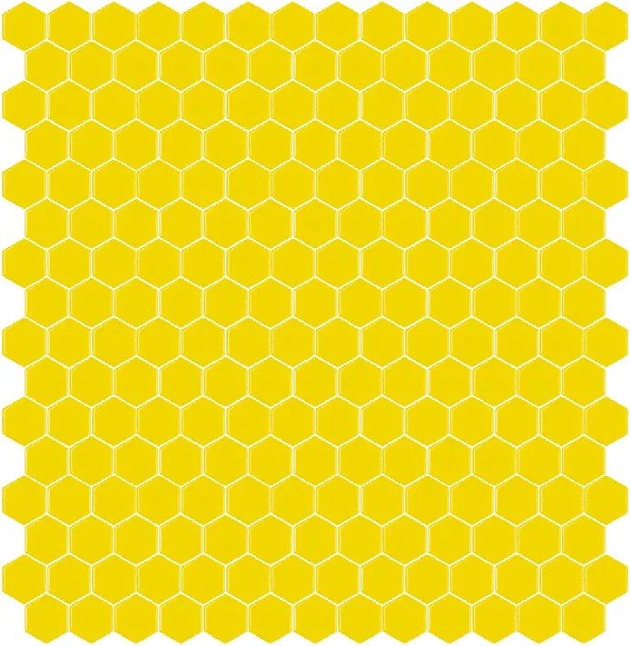 Hisbalit Skleněná mozaika žlutá Mozaika 302C SATINATO hexagony 2,3x2,6 (33,33x33,33) cm - HEX302CLH