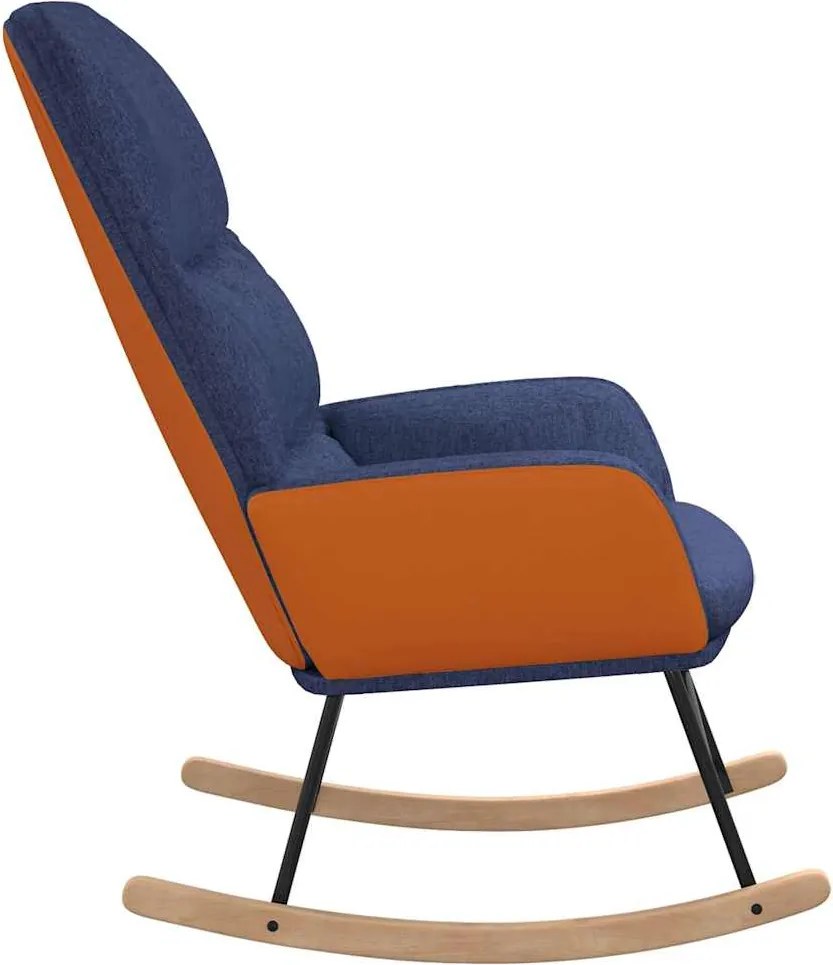 Houpací křeslo modré textil 341046