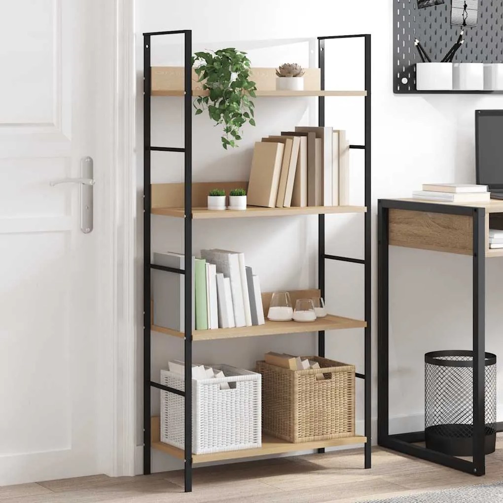 Knihovna se 4 policemi dub 60x27,6x124,5 cm kompozitní dřevo 288223