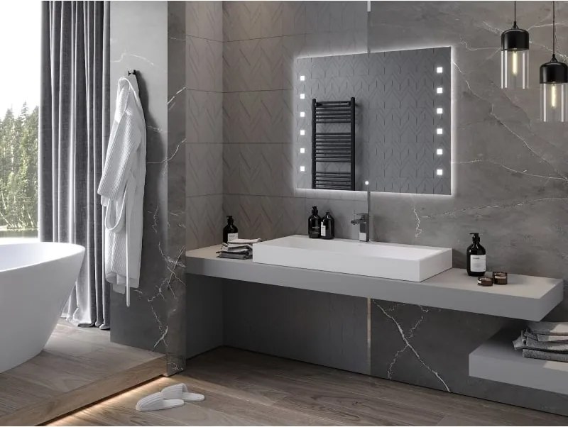 Mexen Ner podsvícené koupelnové zrcadlo 100 x 80 cm, LED 6000K, antipára - 9809-100-080-611-00