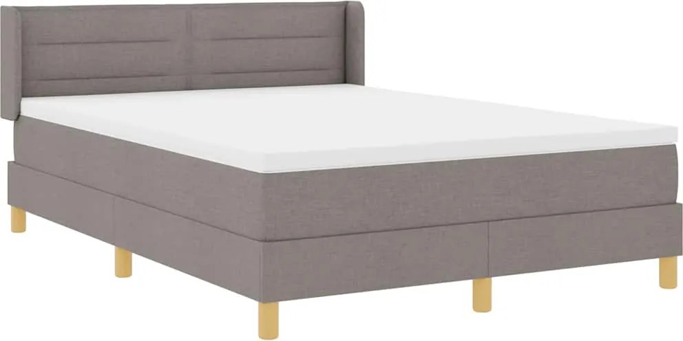 Postel s boxspringem s čelo Taupe 200 x 140 cm textil 3341234